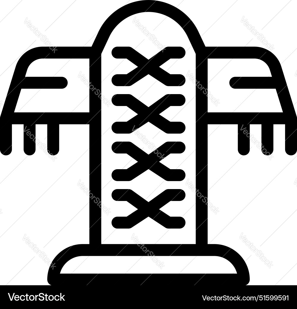 Traditional native american totem pole with wings Vector Image