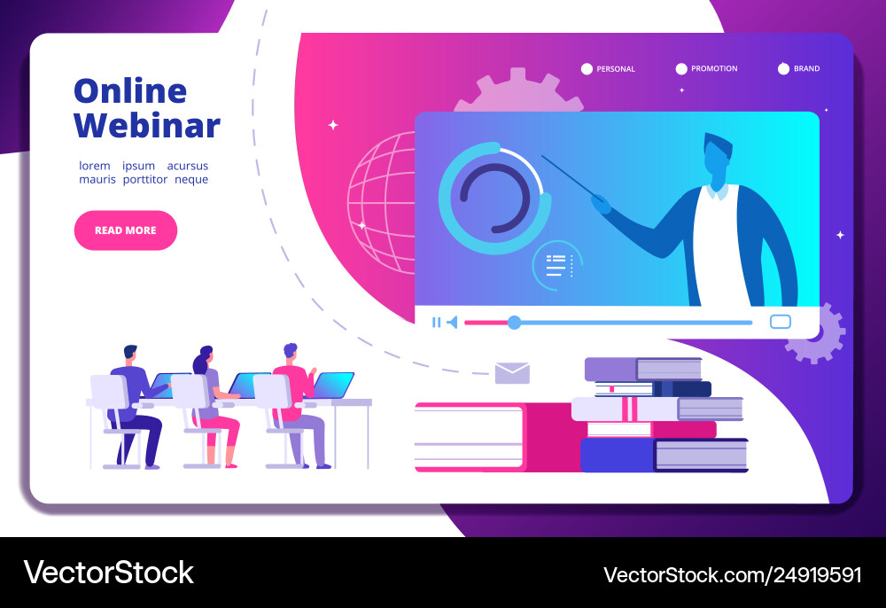 Webinar concept online webinars seminar speaker Vector Image