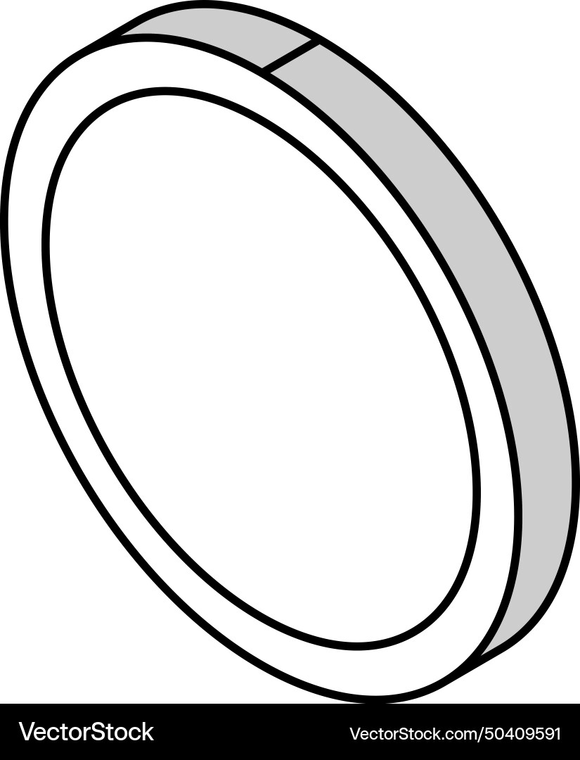 Yata mirror shintoism isometric icon Royalty Free Vector