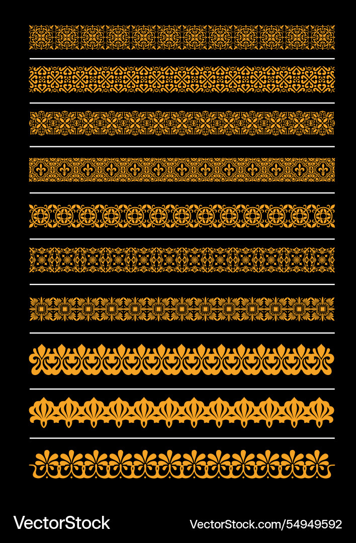 Art deco dividers and decorative golden headers Vector Image