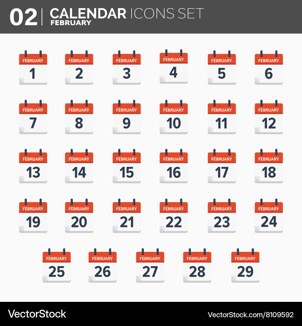 Calendar icons set date Royalty Free Vector Image