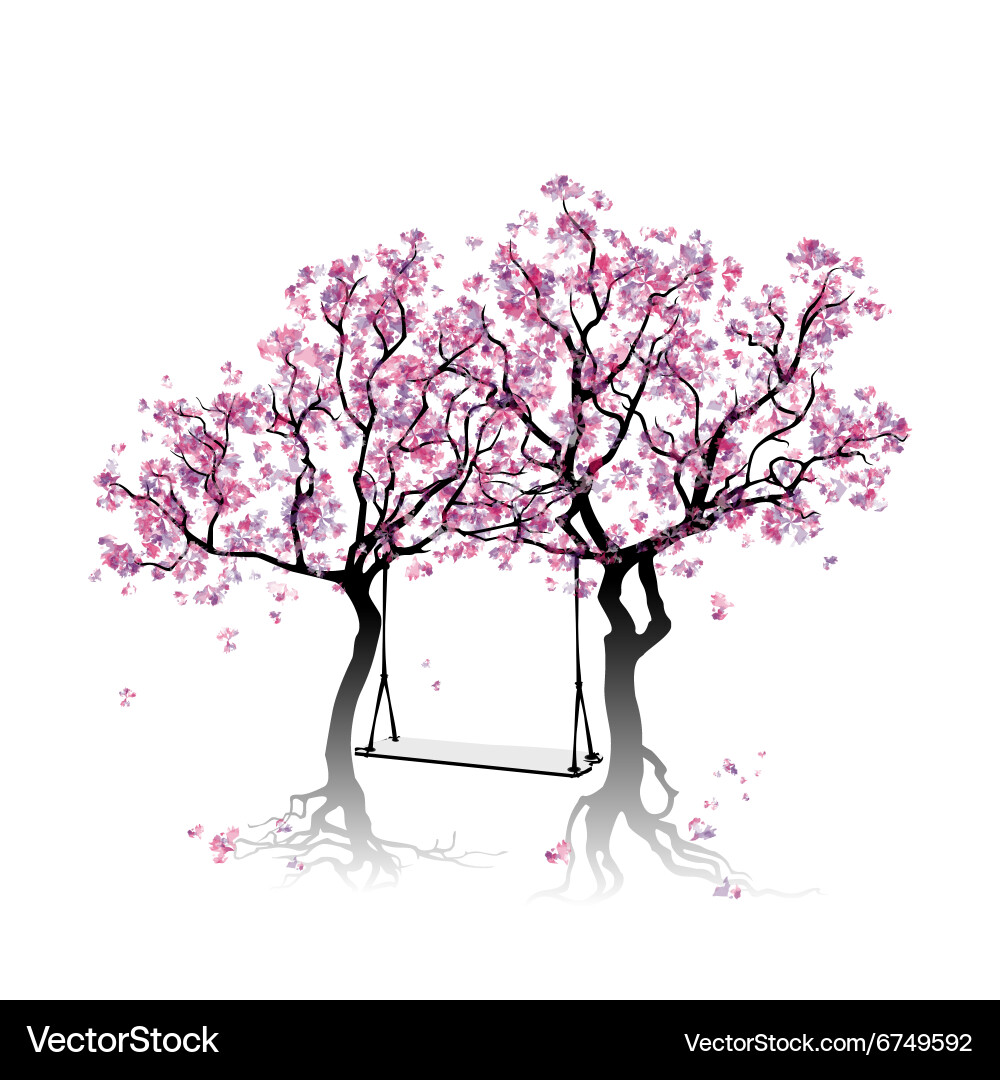 Colorful Springtime Swing Royalty Free Vector Image