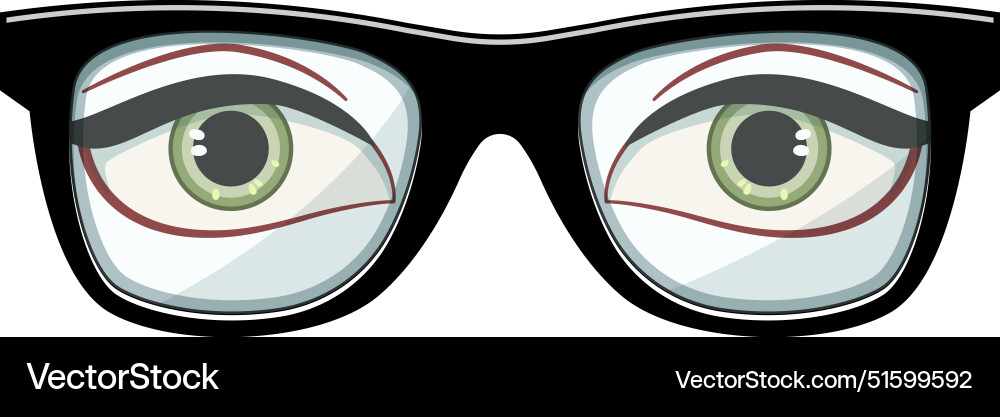Cool geek glasses cartoon Royalty Free Vector Image