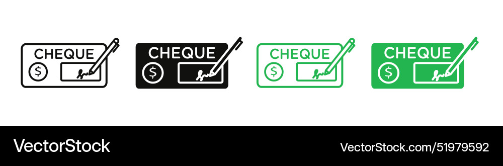 Financial transactions icon for signing checks Vector Image