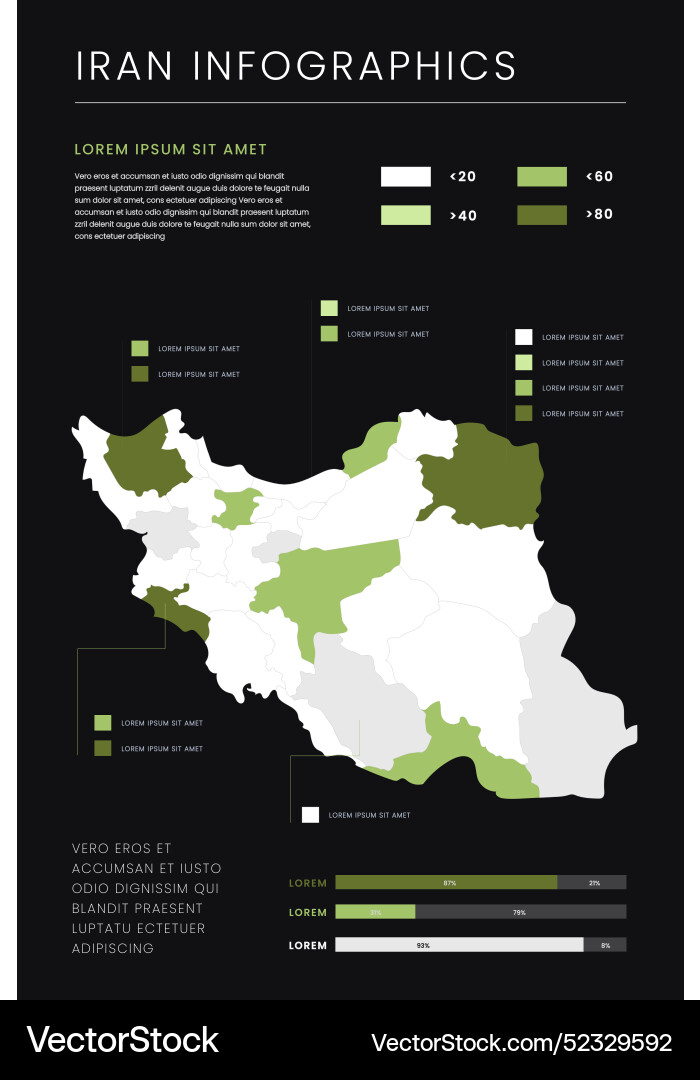 Flat iran map infographics Royalty Free Vector Image