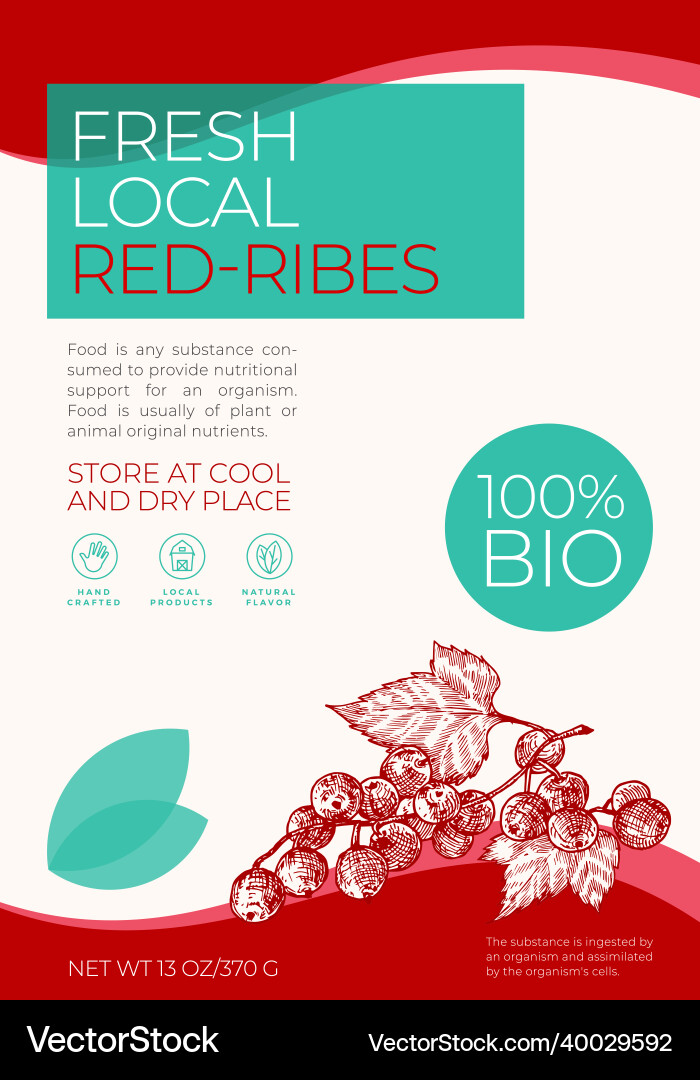 Fresh local fruits and berries label template Vector Image