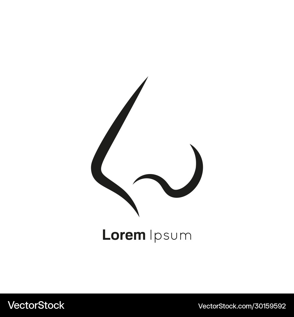 Human nose with nostrils Royalty Free Vector Image