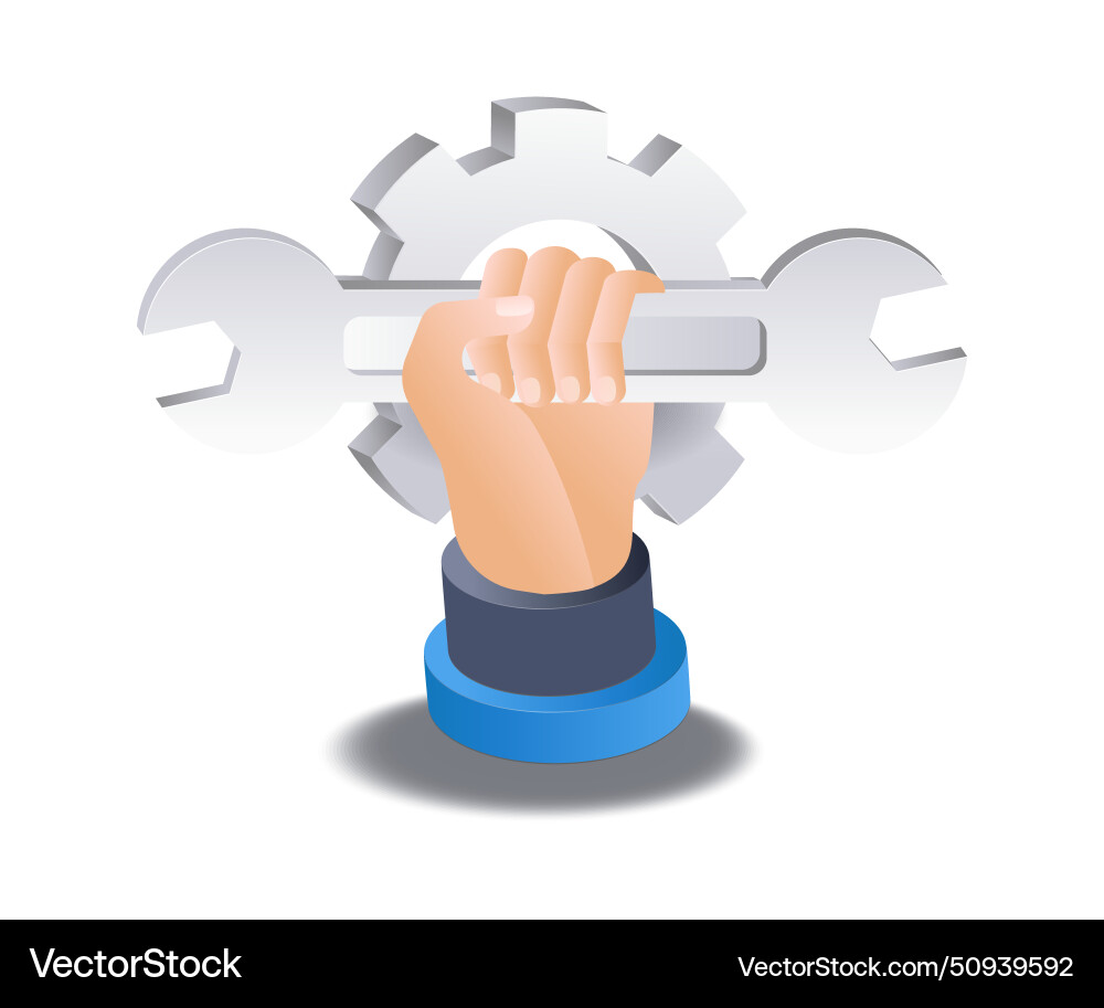 Maintenance repair icon flat isometric 3d Vector Image