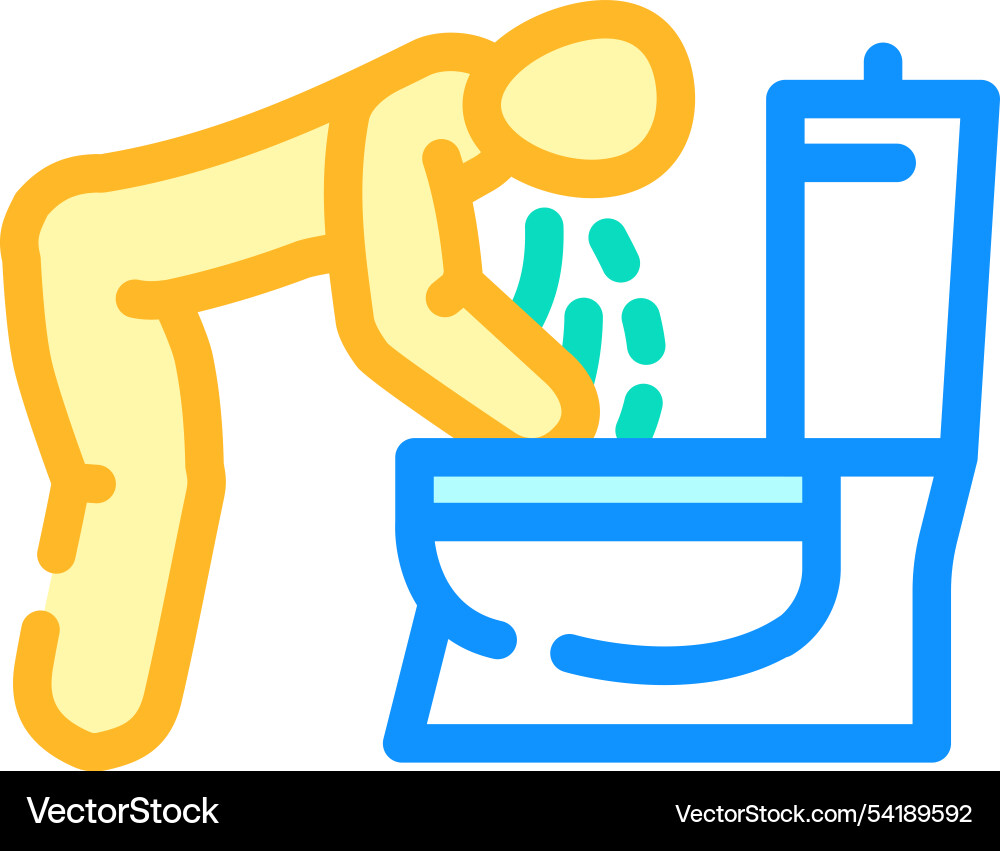 Nausea vomiting disease symptom color icon Vector Image