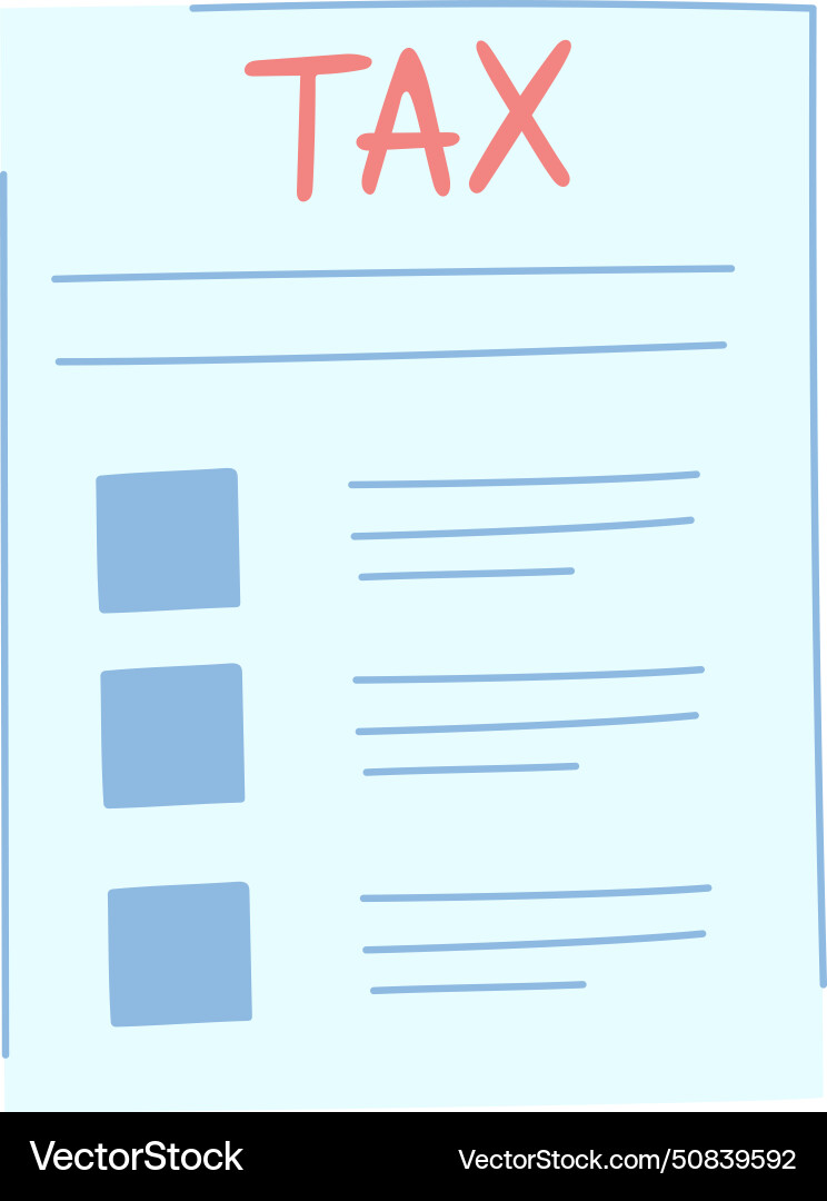 Payment tax form cartoon Royalty Free Vector Image