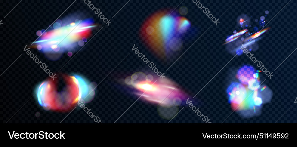 Rainbow crystal light set Royalty Free Vector Image