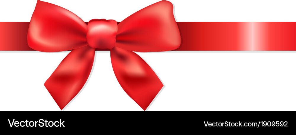Red bow Royalty Free Vector Image - VectorStock