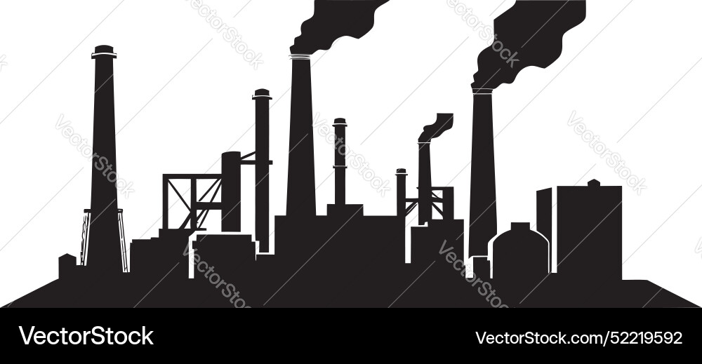 Robust output black logo for production factory Vector Image