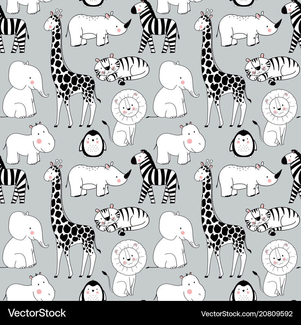 Safari animals pattern Royalty Free Vector Image