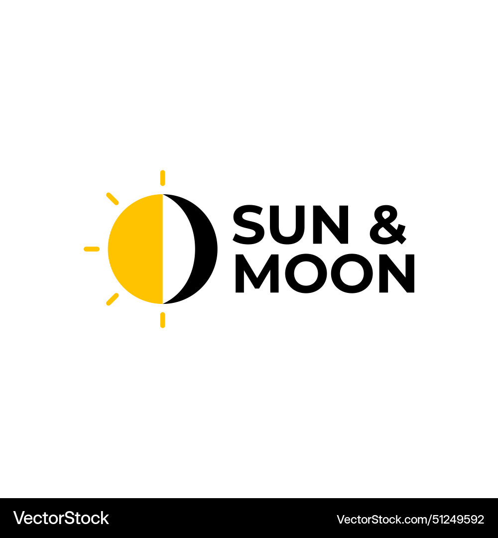 Sun and moon time night logo icon Royalty Free Vector Image