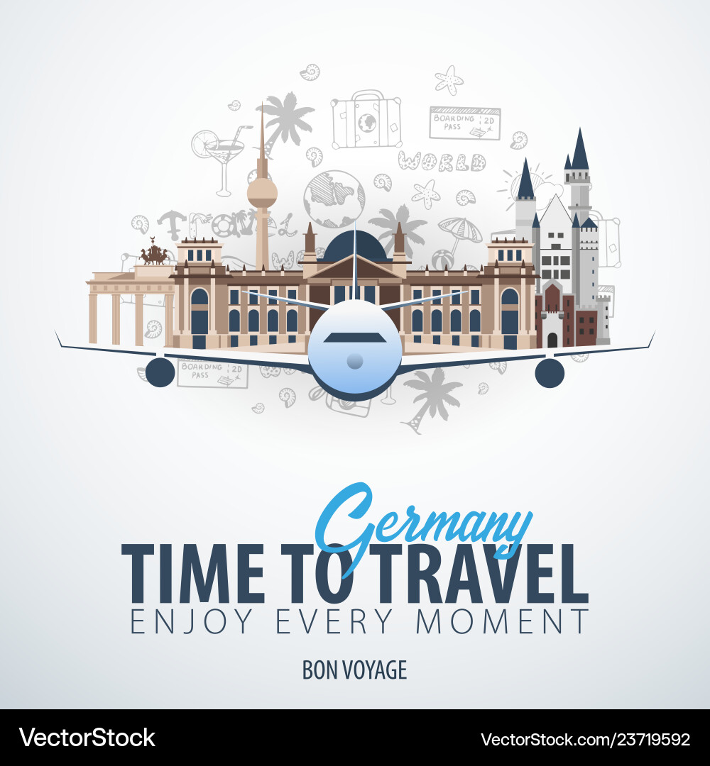 Travel to germany time banner Royalty Free Vector Image
