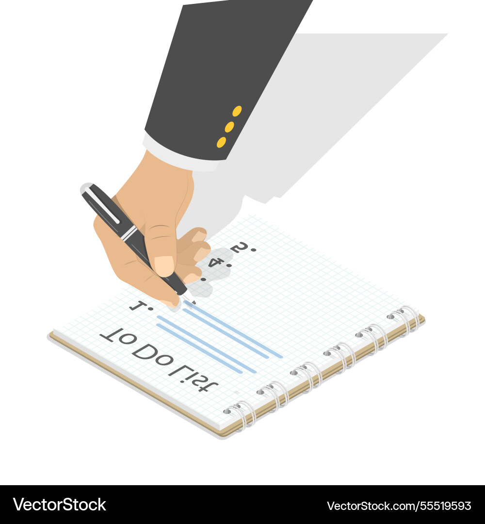 3d isometric flat of to do Royalty Free Vector Image