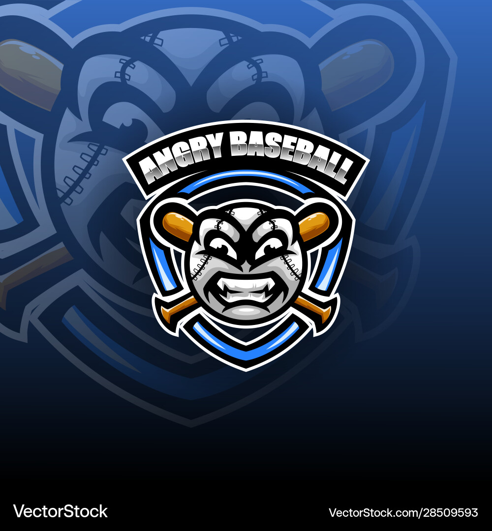 Angry ball esport mascot logo Royalty Free Vector Image