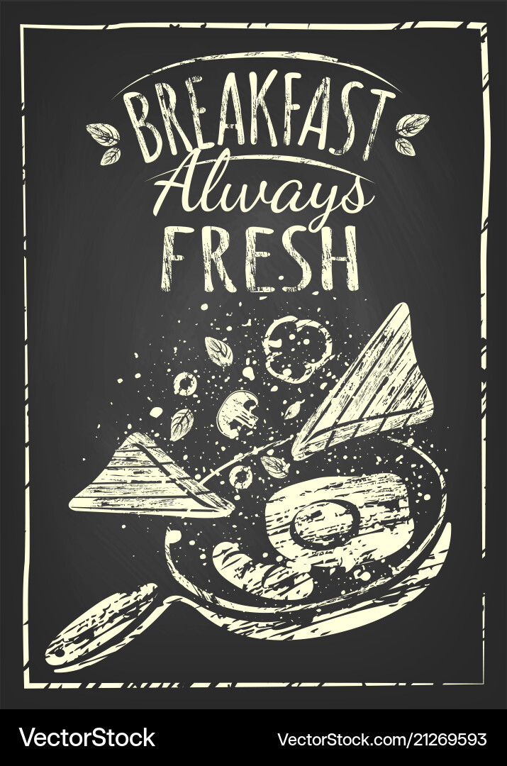 Breakfast poster Royalty Free Vector Image - VectorStock