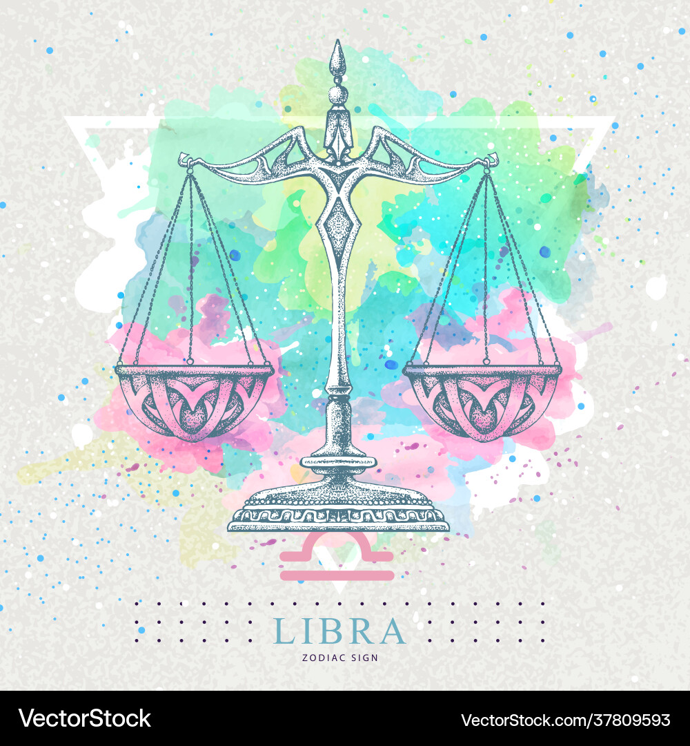 Card with astrology libra zodiac sign Royalty Free Vector