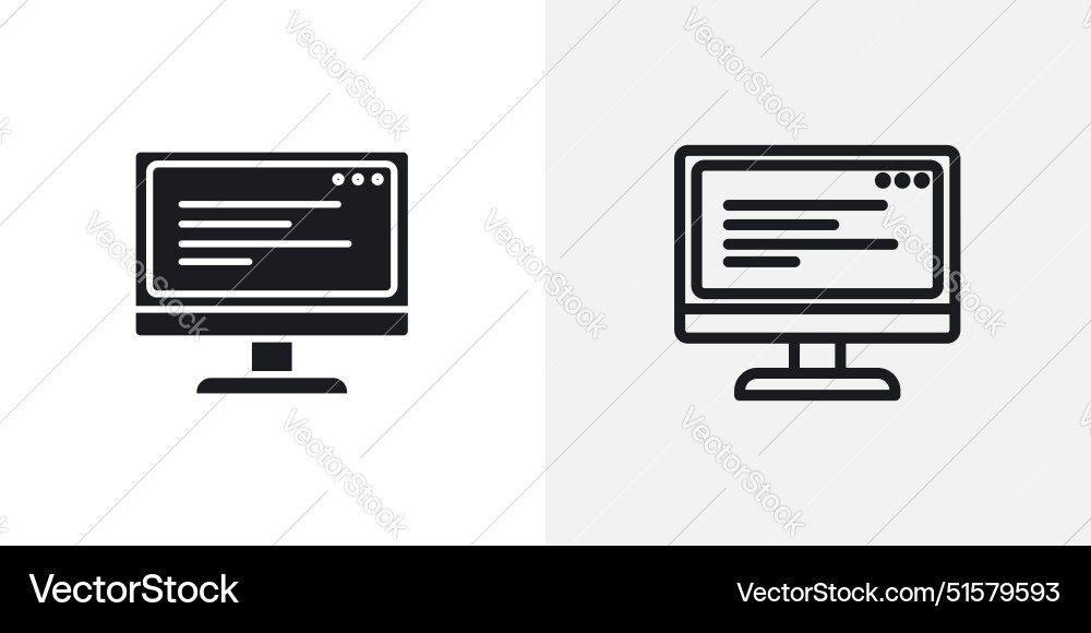 Computer screen icon icon set Royalty Free Vector Image