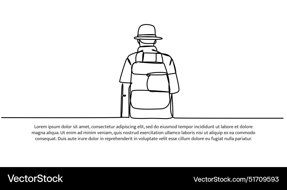 Continuous one line design of adventureminimalist Vector Image