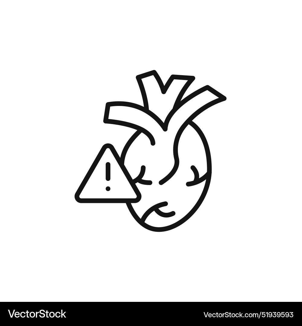 Heart risk icon logo sign outline Royalty Free Vector Image