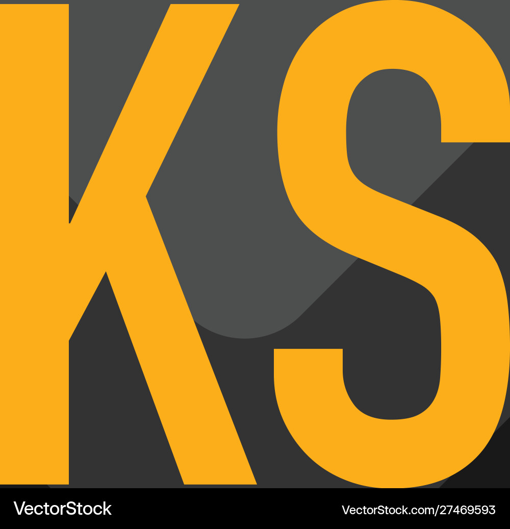 Initial letter ks black creative design logo Vector Image