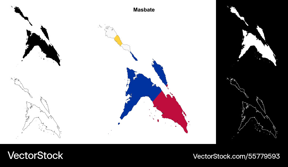 Masbate outline map Royalty Free Vector Image - VectorStock