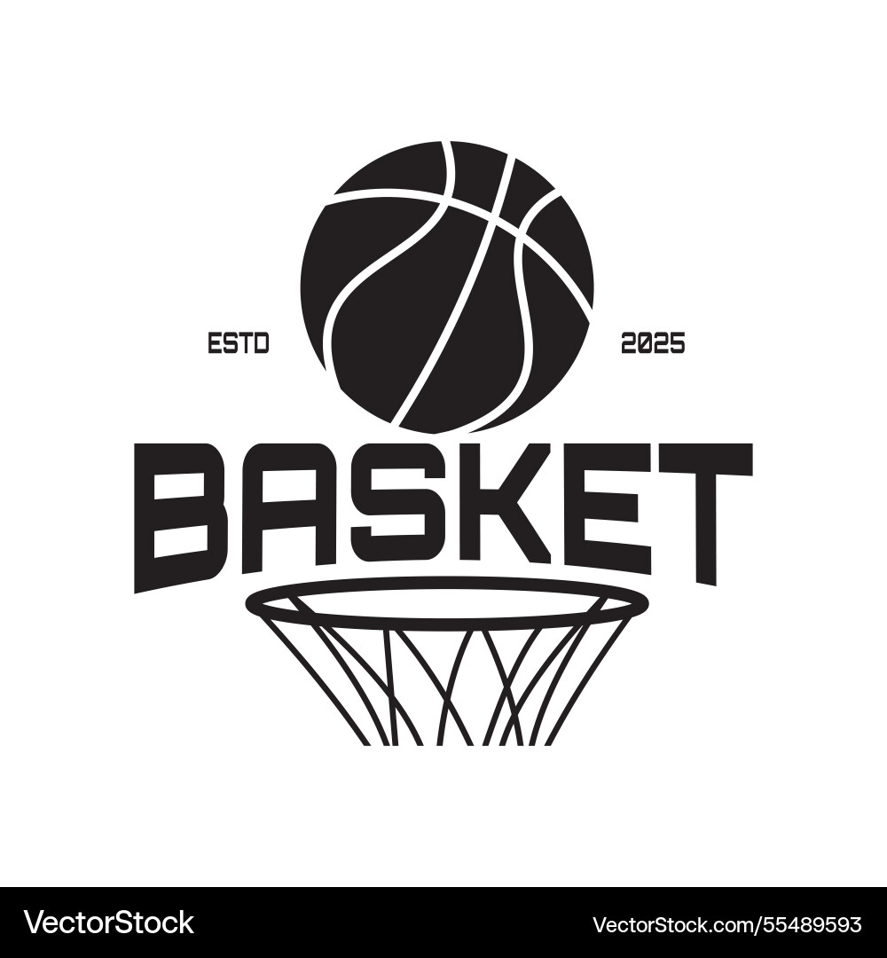 Simple basketball logo design american Royalty Free Vector