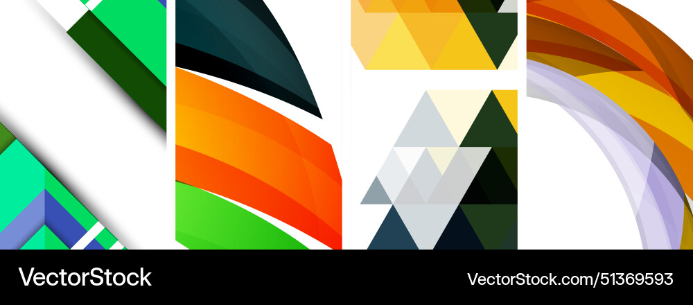 Sleek geometric abstract backgrounds composed Vector Image