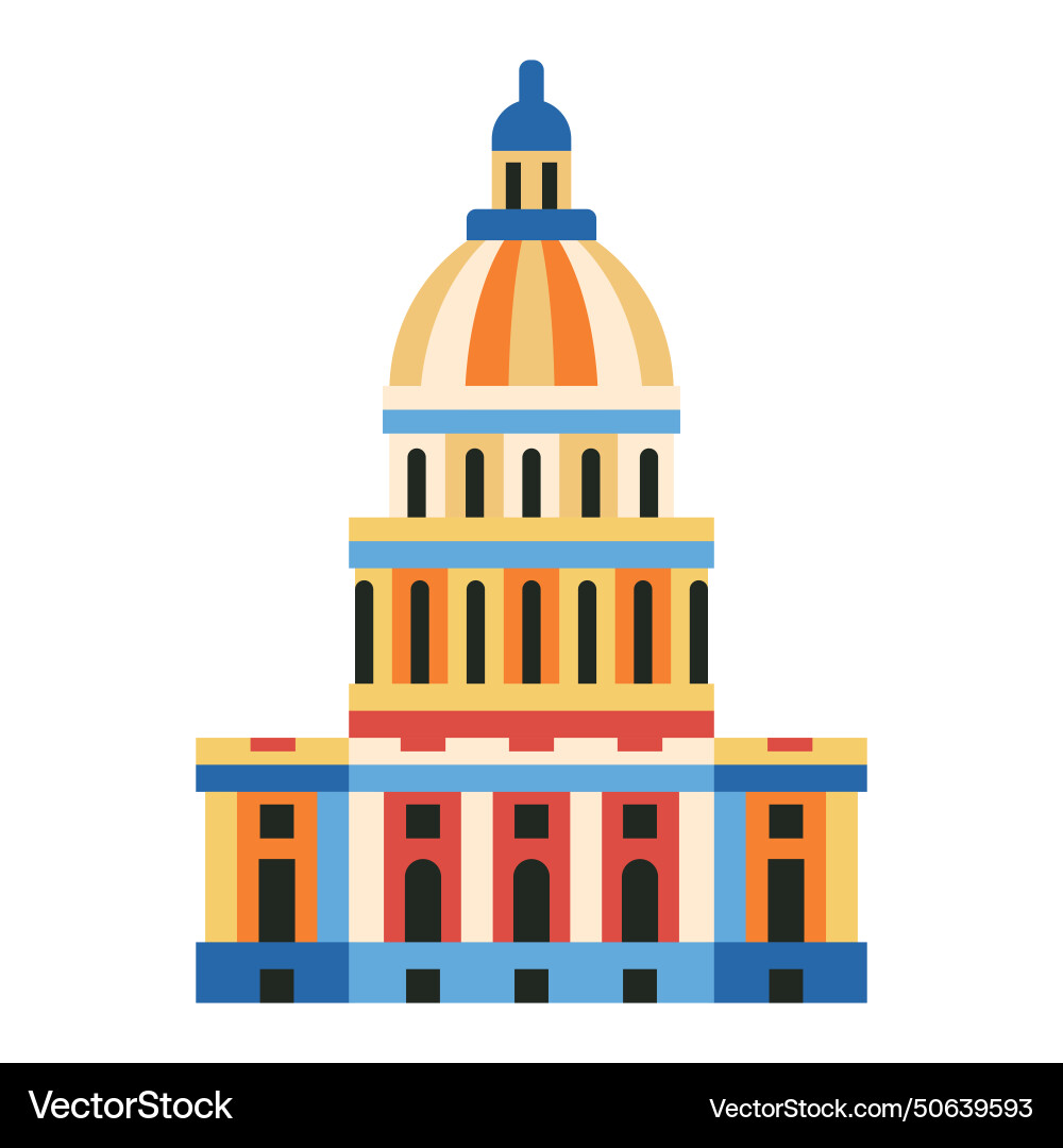 United states capitol building icon Royalty Free Vector