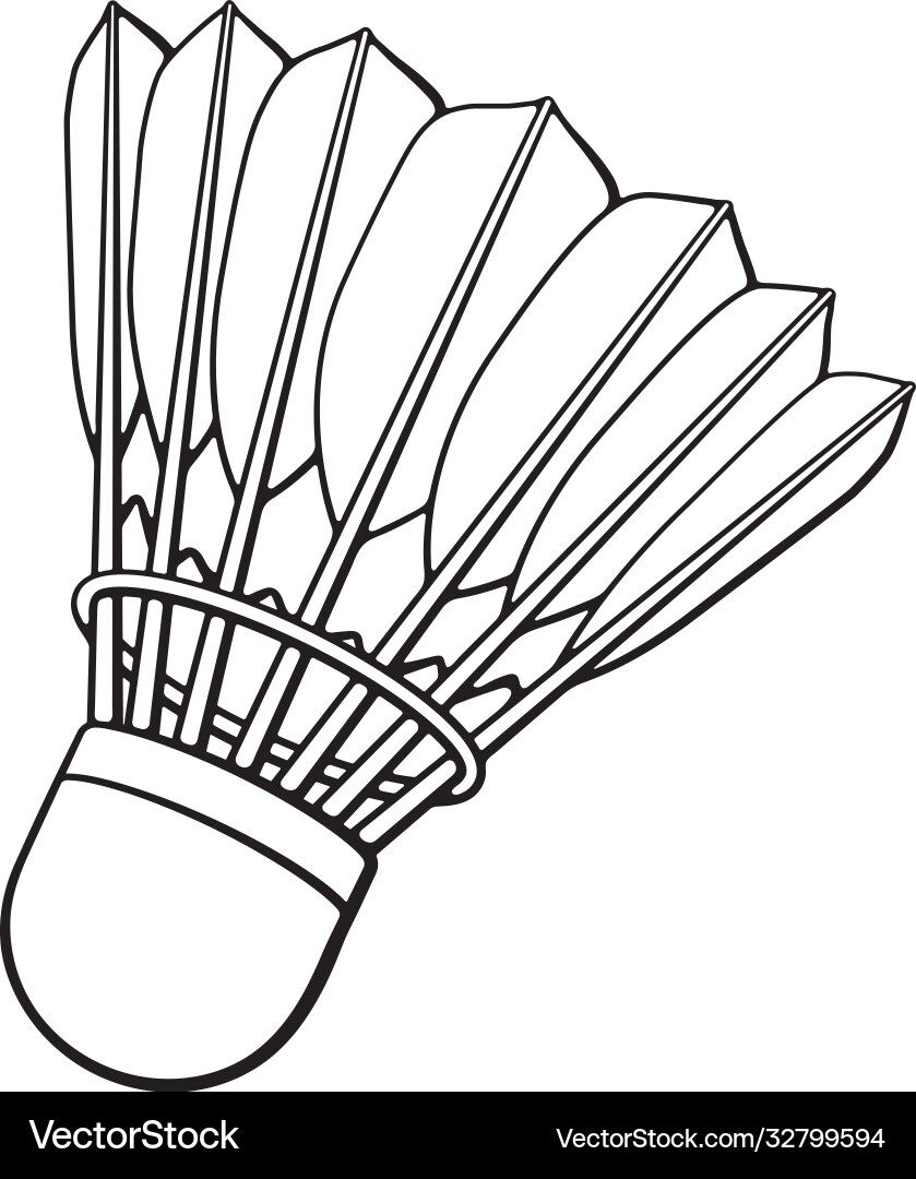 Doodle shuttlecock for badminton from bird Vector Image