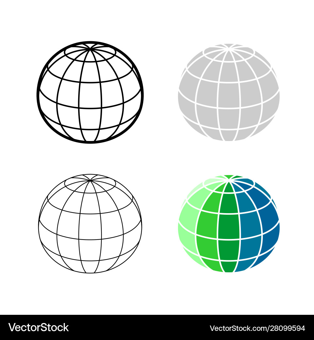 Earth Globe Flattened Vector Images (23)