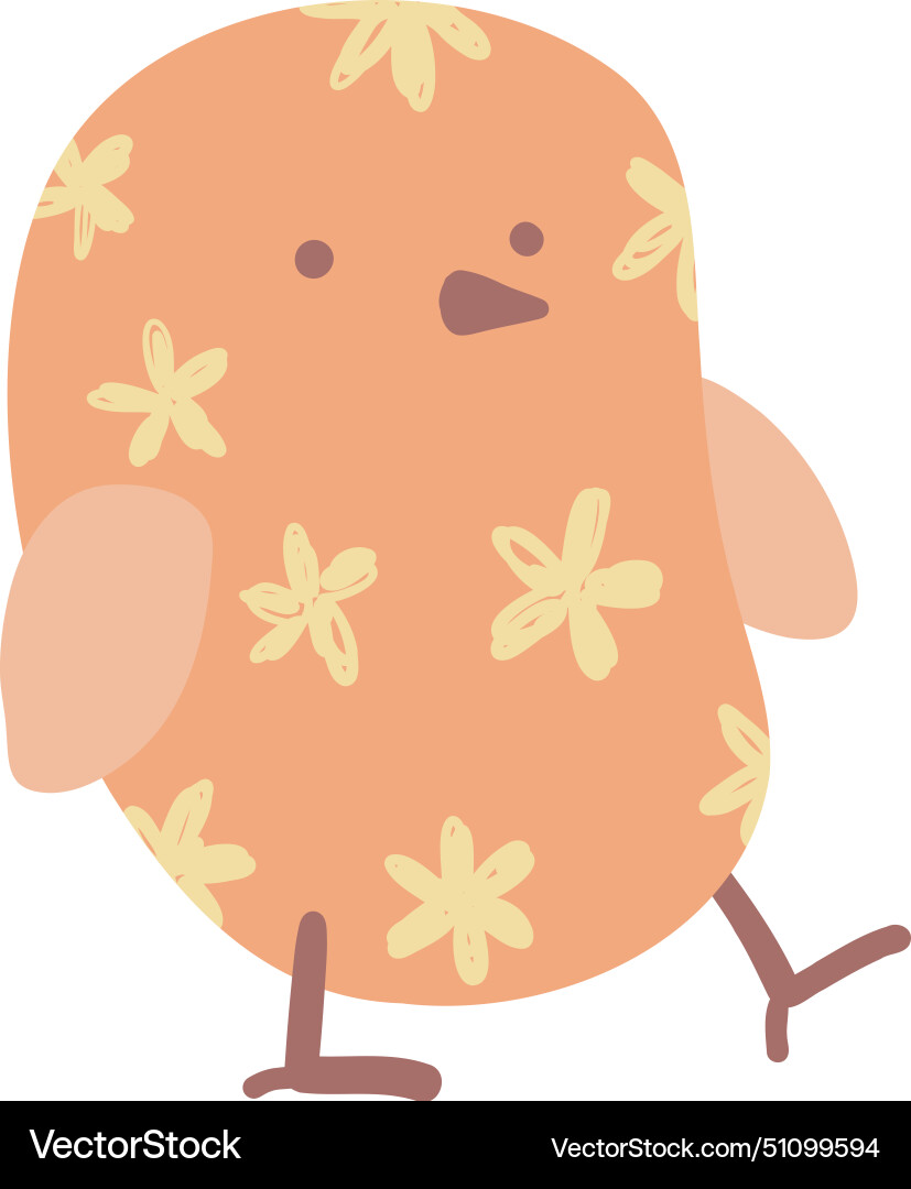 Easter cute spring chick with colorful design art Vector Image