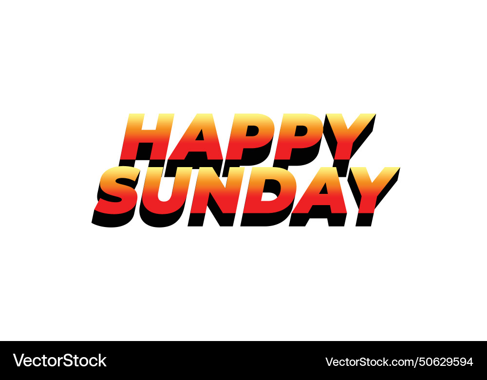 Happy sunday text effect in 3d with eye Royalty Free Vector