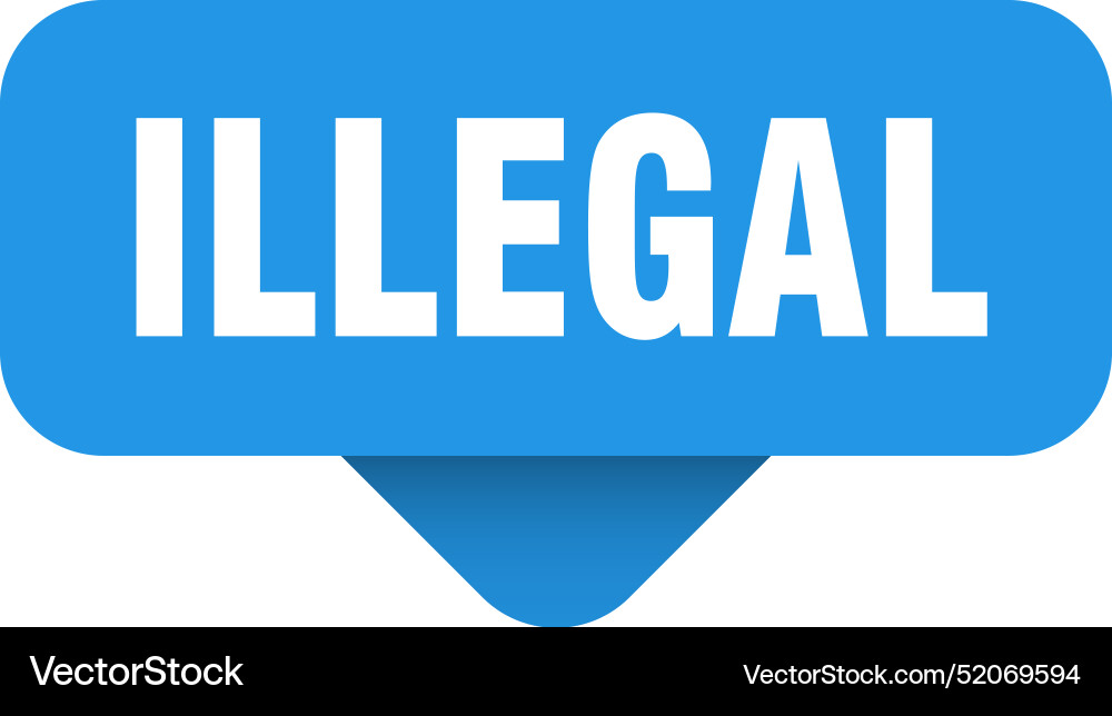 Illegal sticker sign on transparent Royalty Free Vector