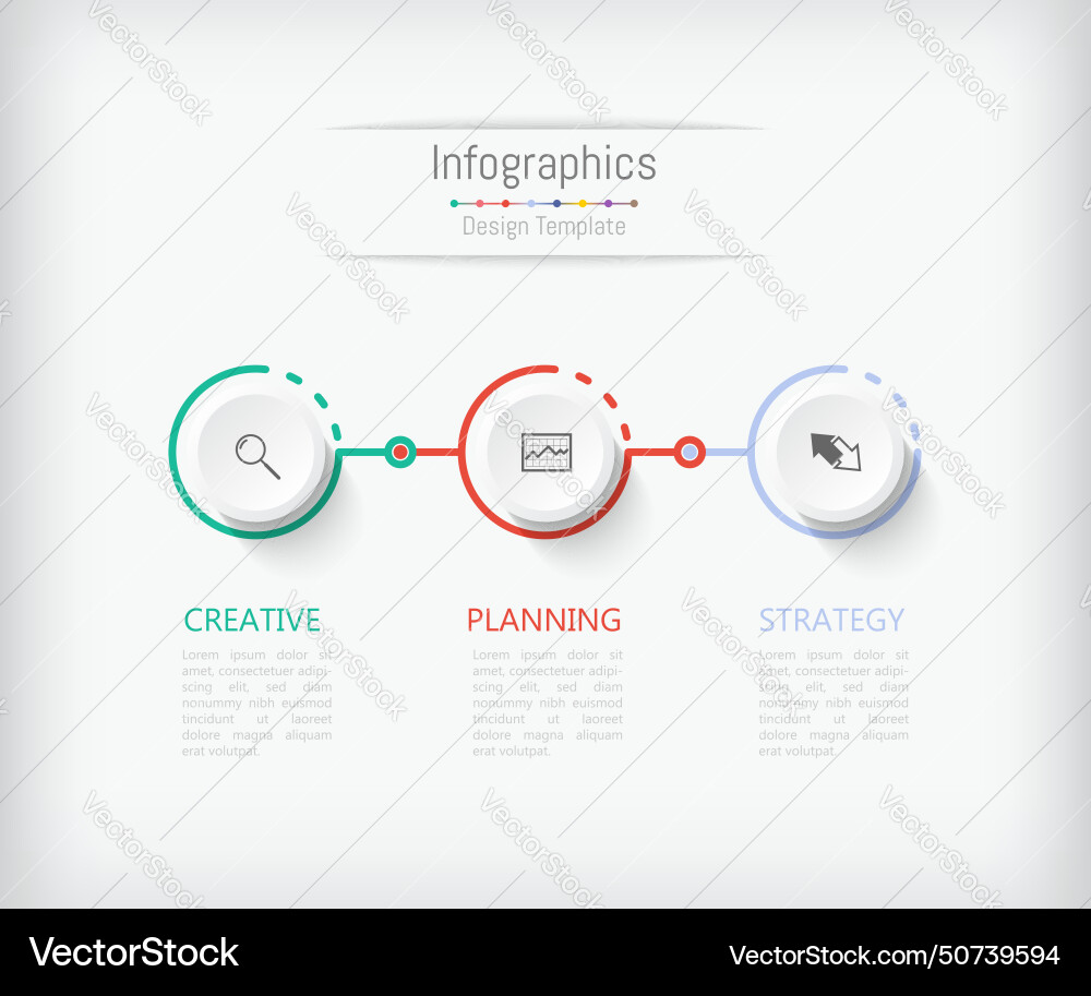 Infographic 3 options design elements Royalty Free Vector