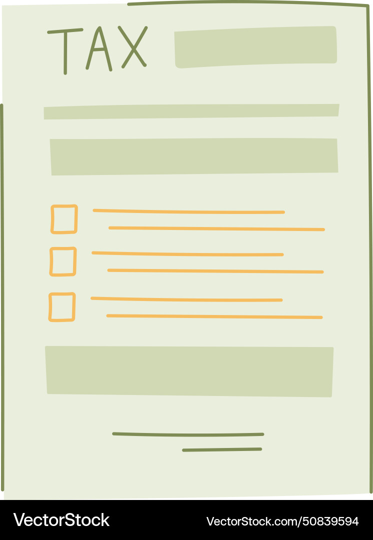 Invoice tax form cartoon Royalty Free Vector Image