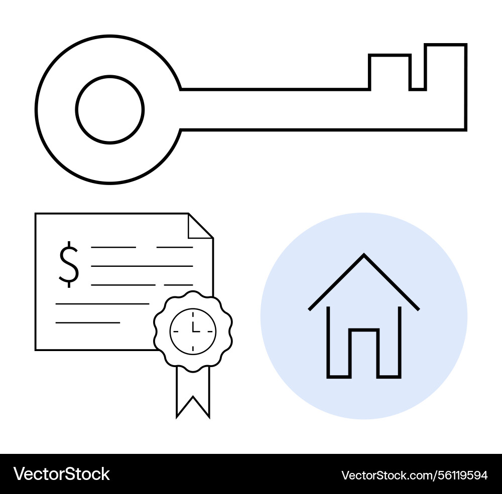 Key elements of real estate transactions Vector Image