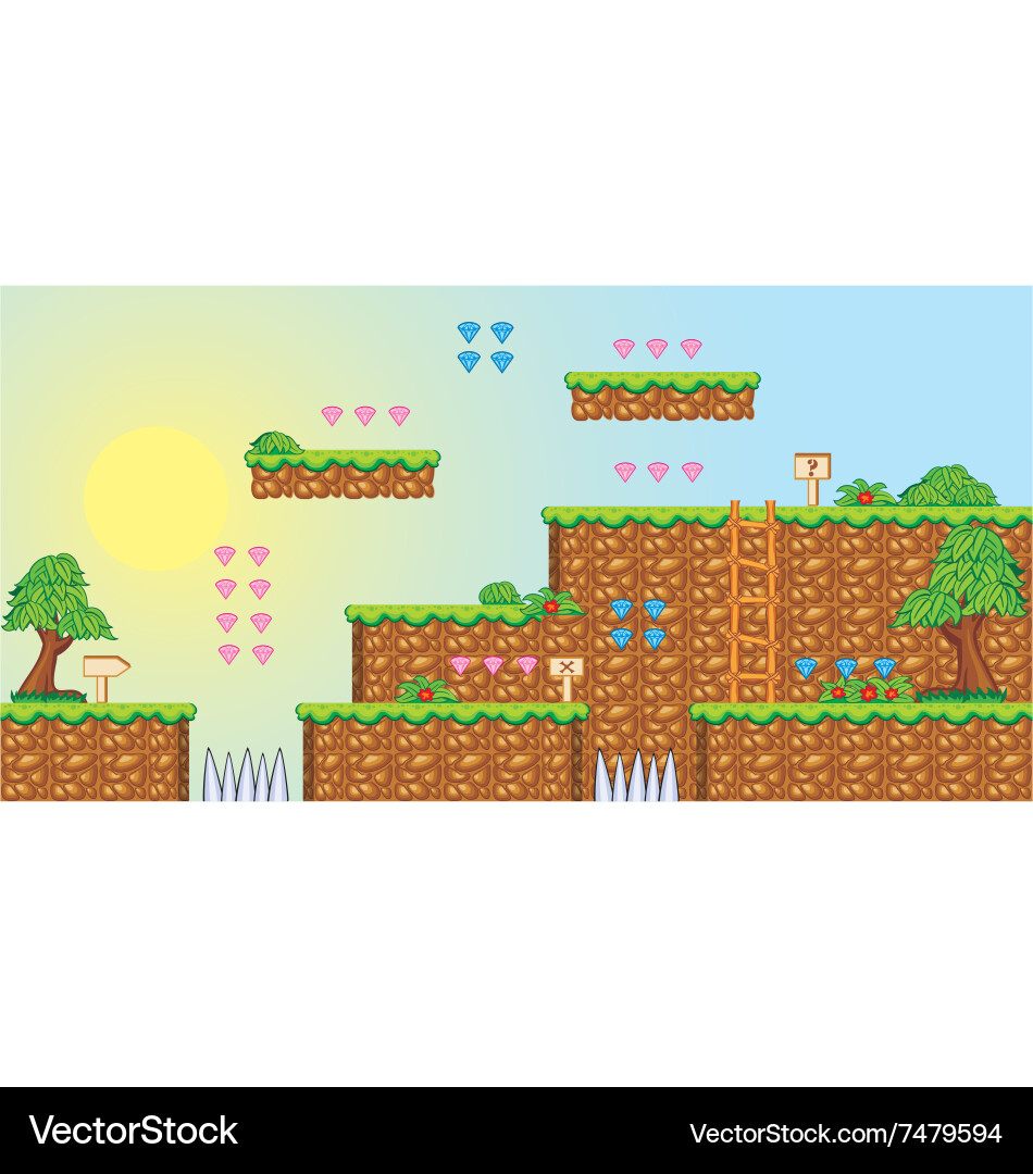 Platform Tileset - Nature Scene Royalty Free Vector Image