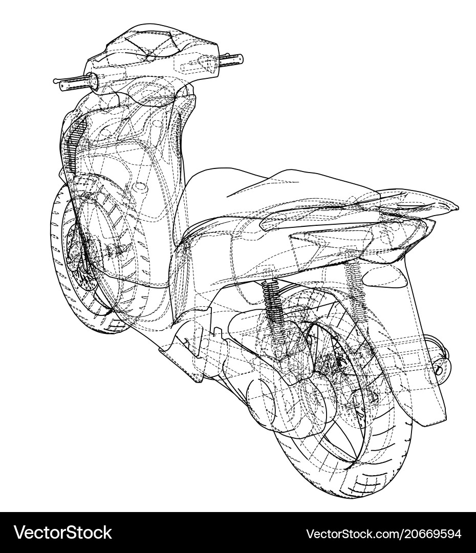 Scooter outline concept Royalty Free Vector Image