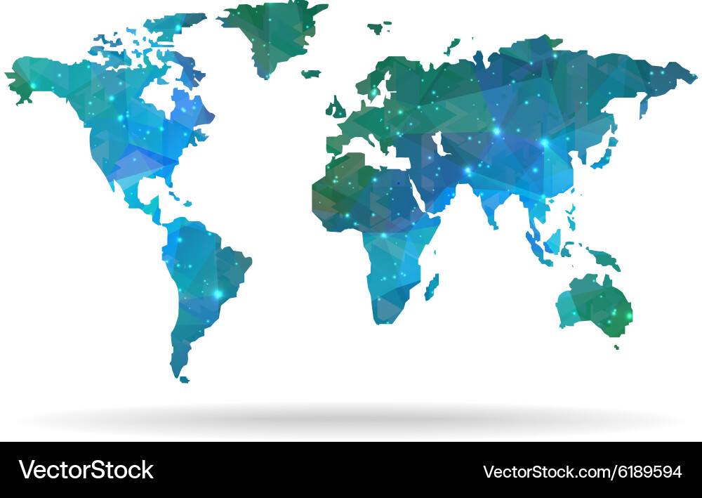 Sparkle diamond world map Royalty Free Vector Image