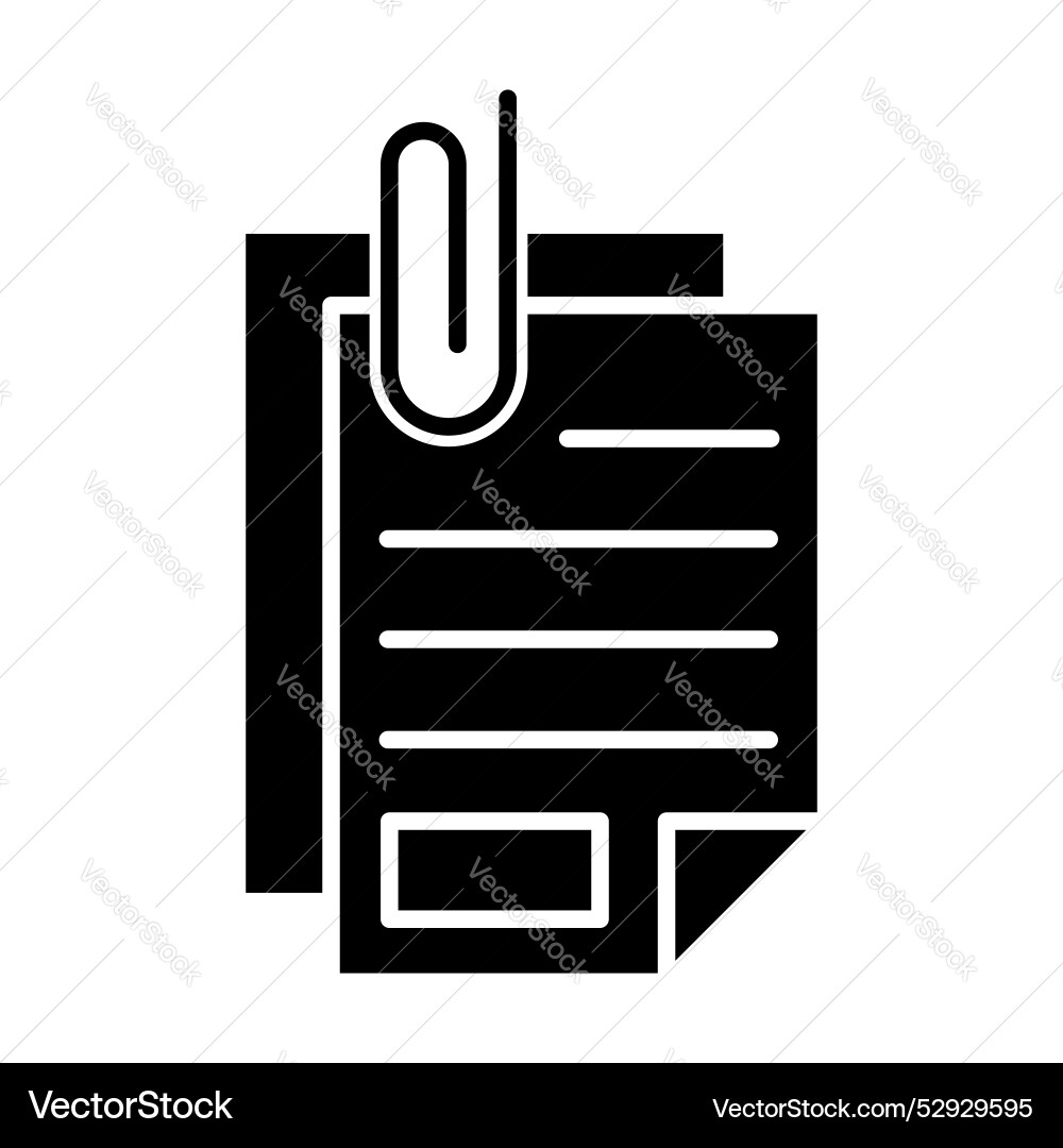 Attach document icon set paper file doc clip Vector Image