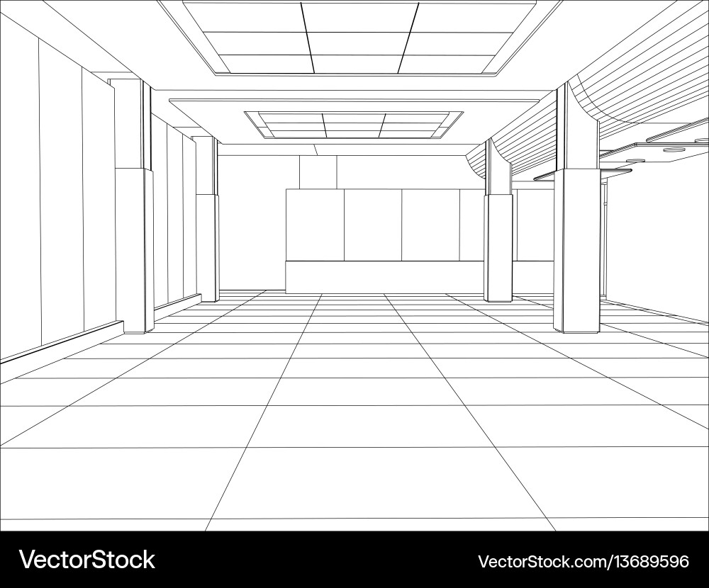 A modern interior room Royalty Free Vector Image