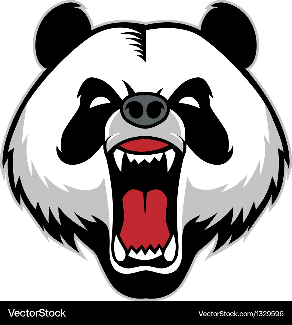 Aggressive Panda Head Royalty Free Vector Image