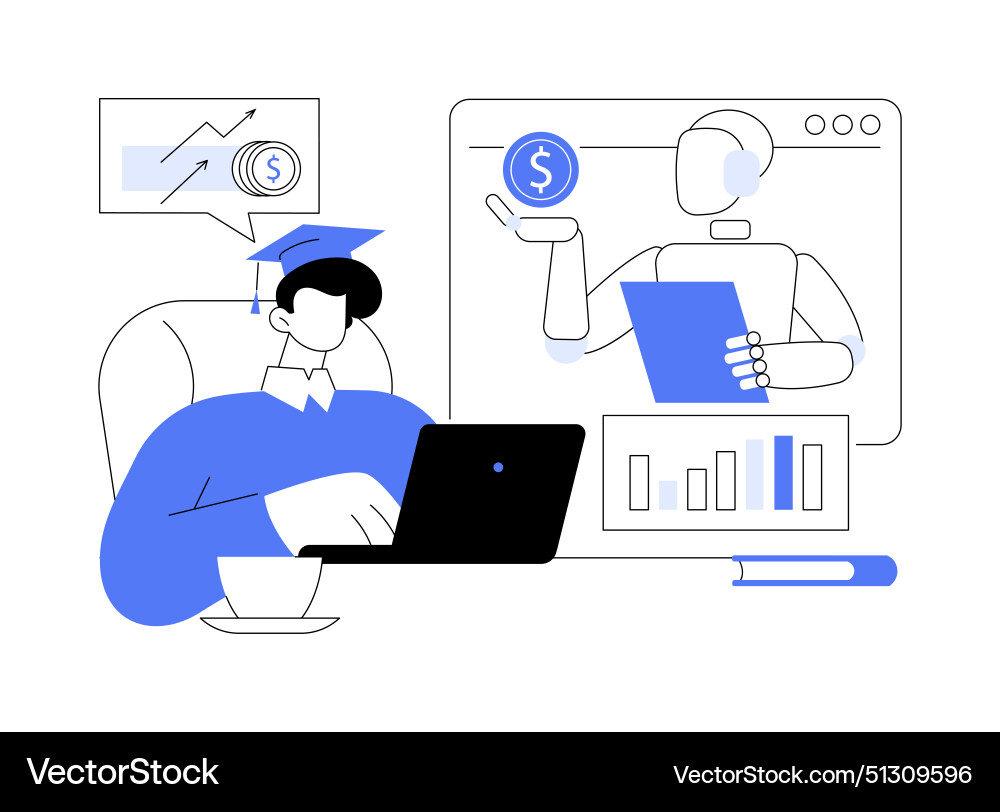 Ai-powered financial literacy abstract concept Vector Image