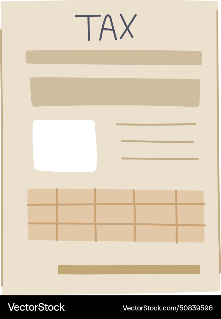 Bank tax form cartoon Royalty Free Vector Image