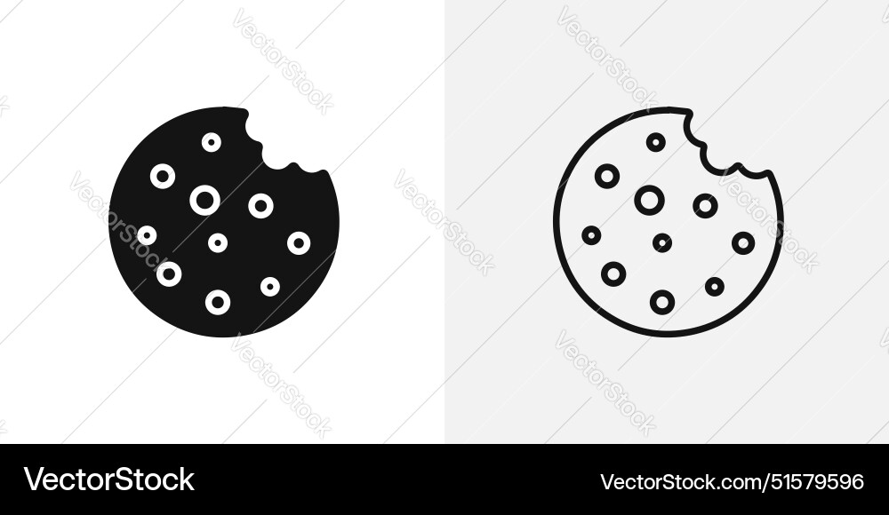 Cookie icon set Royalty Free Vector Image - VectorStock