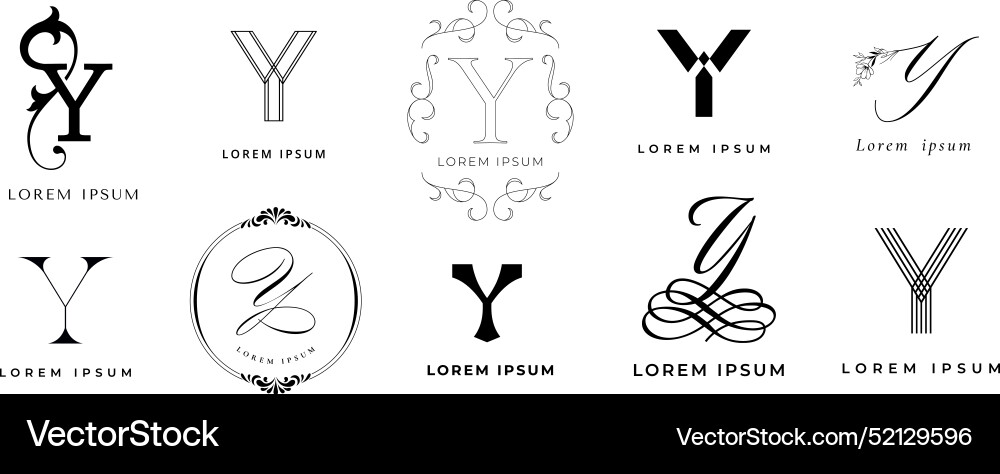 Creative y emblem letter y monogram for vintage Vector Image